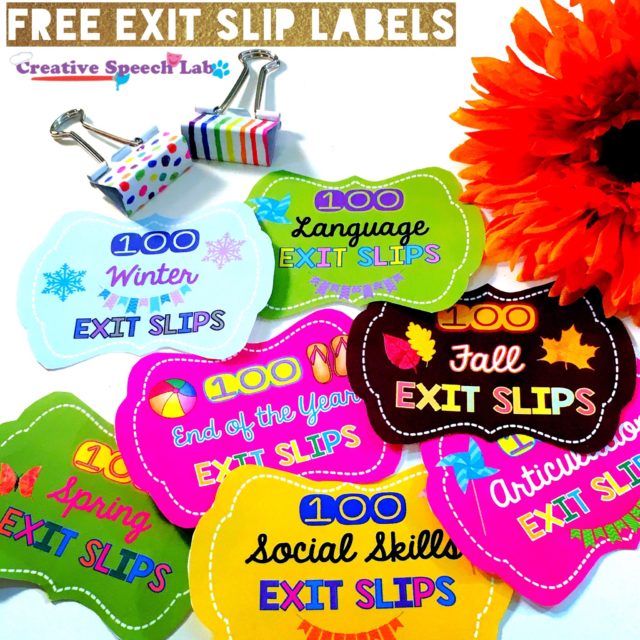 Using Exit Slips in Speech Therapy - Creative Speech Lab