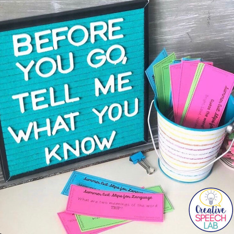 How & Why I Use Exit Slips in Speech Therapy - Creative Speech Lab