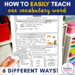 How to EASILY Teach One Vocabulary Word In 6 Different Ways! {Freebie ...