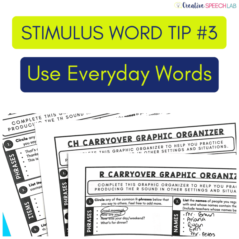 5 Tips for Choosing Smart Stimulus Words in Speech & Language Therapy ...